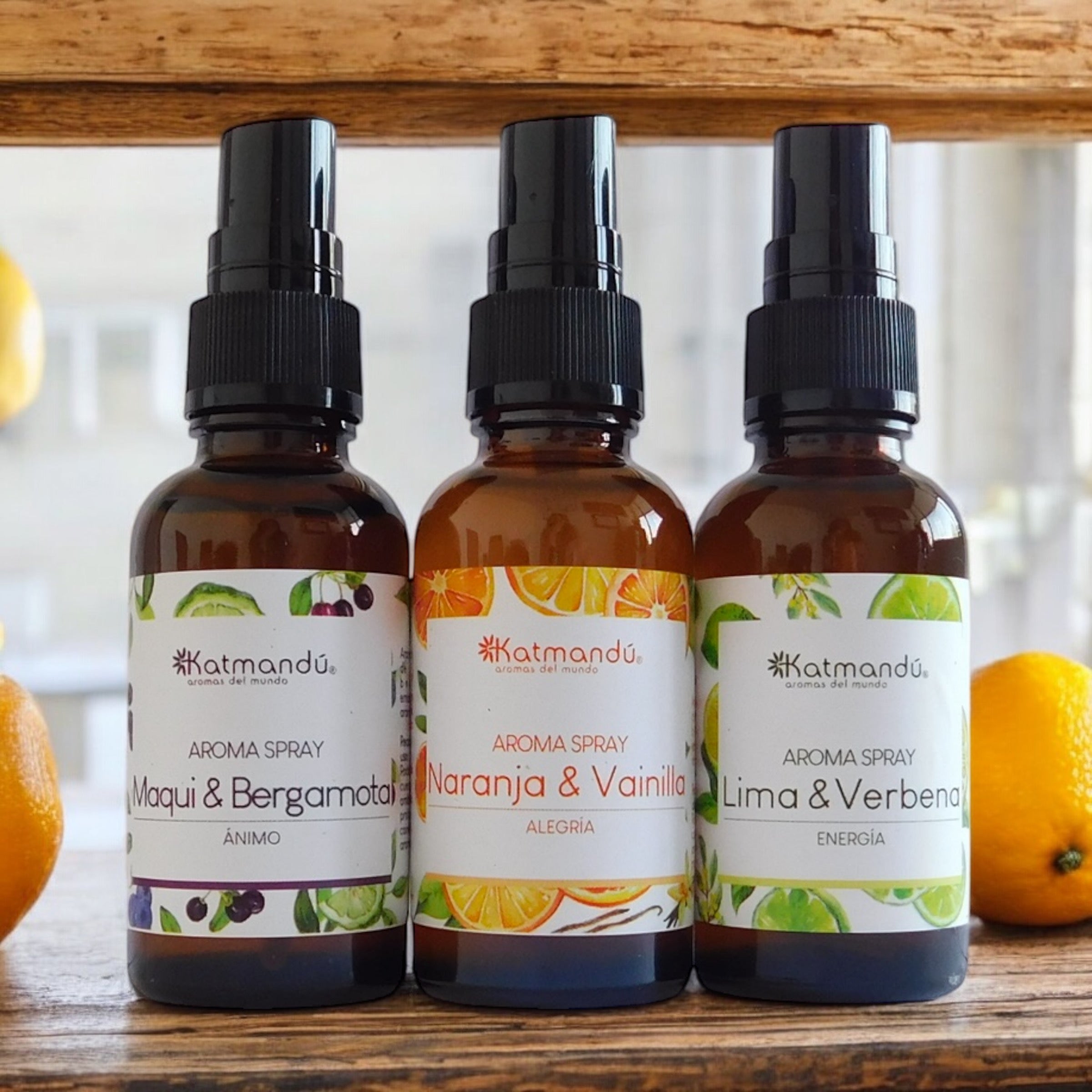 Mini Pack Aroma Spray Maqui Naranja Lima Katmandú – Aldea Nativa