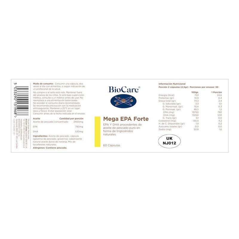 Mega Epa Forte Omega 3 100 Gr Biocare – Aldea Nativa