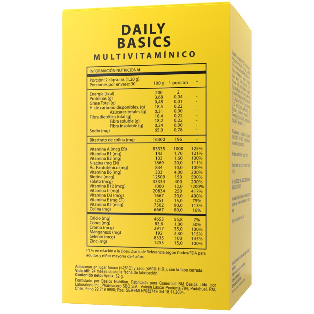 Daily Basics Multivitaminico Pro Basics Nutrition 60 Cap – Aldea Nativa